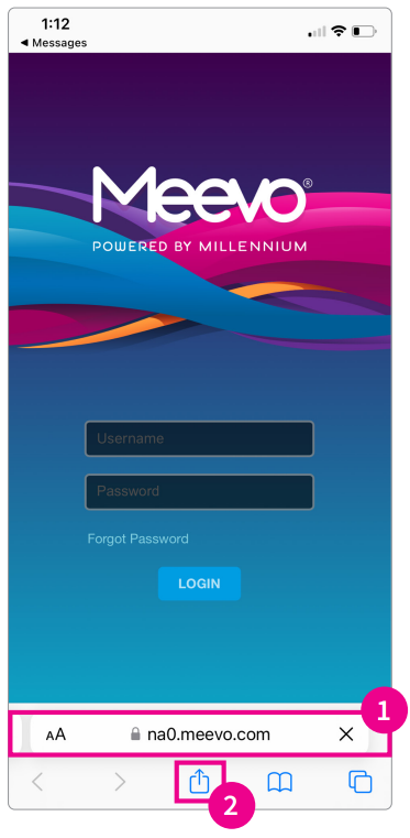 Adding Meevo to a Mobile Device Home Screen